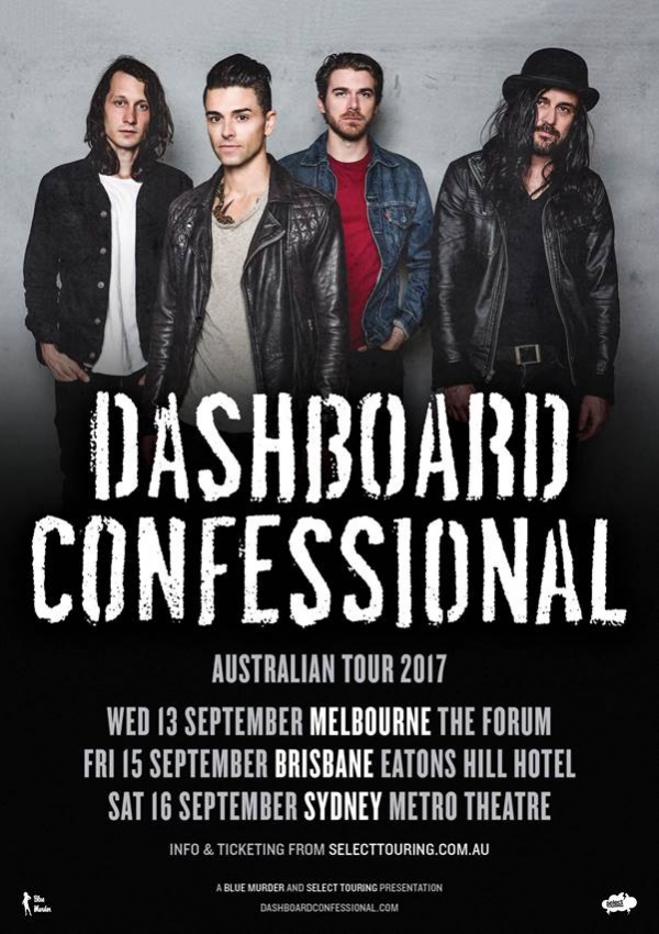 DASHBOARD CONFESSIONAL Announces AUSTRALIAN TOUR DATES DASHBOARD CONFESSIONAL Announces AUSTRALIAN TOUR DATES
